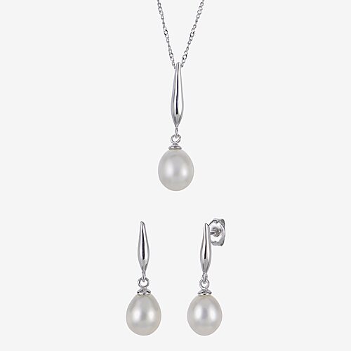 Click here for Womens White Cultured Freshwater Pearl Sterling Si... prices