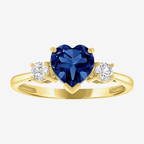 Click here for Gemstone 10K Gold Heart Cocktail Ring  7  Blue Sap... prices