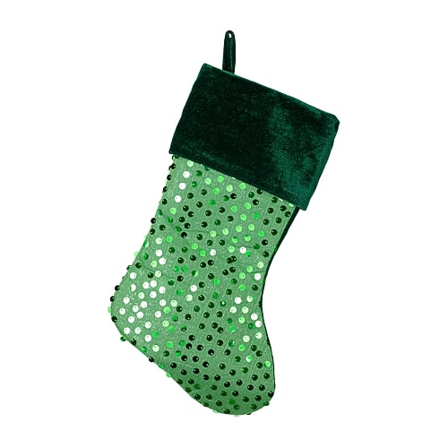 Click here for 20 Shiny Metallic Green Sequined Christmas Stockin... prices