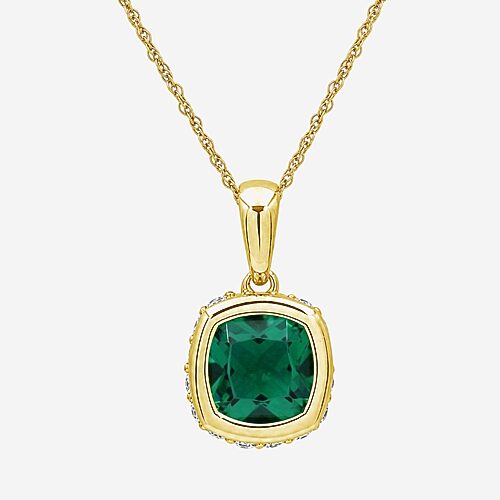 Click here for Womens Simulated Green Emerald 14K Gold Over Silve... prices