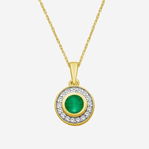 Click here for Womens 1/10 CT. T.W. Genuine Green Emerald 10K Gol... prices