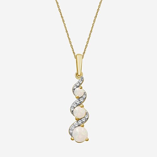 Click here for Womens Diamond Accent Genuine White Opal 10K Gold... prices