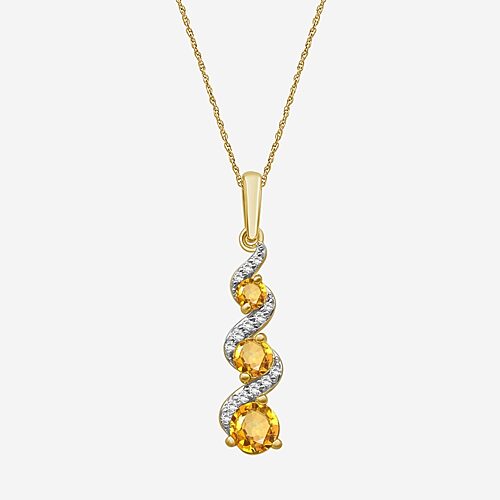 Click here for Womens Diamond Accent Genuine Yellow Citrine 10K G... prices