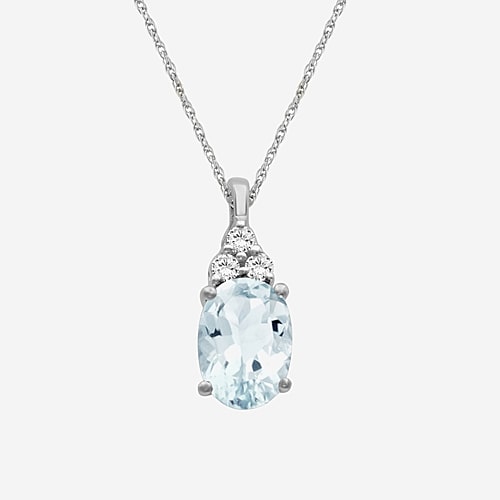Click here for Womens Diamond Accent Genuine Blue Aquamarine 10K... prices