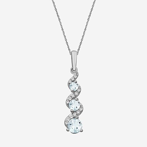 Click here for Womens Diamond Accent Genuine Blue Aquamarine 10K... prices
