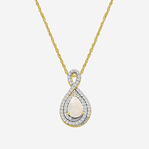 Click here for Womens 1/6 CT. T.W. Genuine White Opal 10K Gold Pe... prices