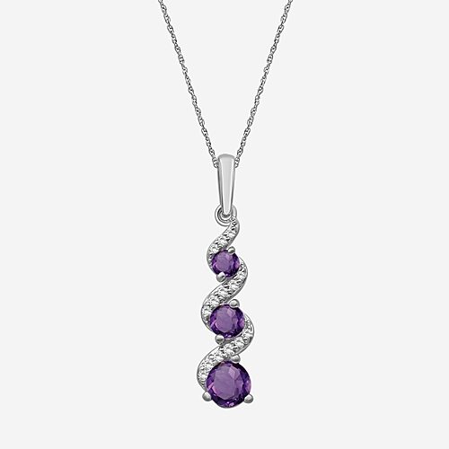 Click here for Womens Diamond Accent Genuine Purple Amethyst 10K... prices