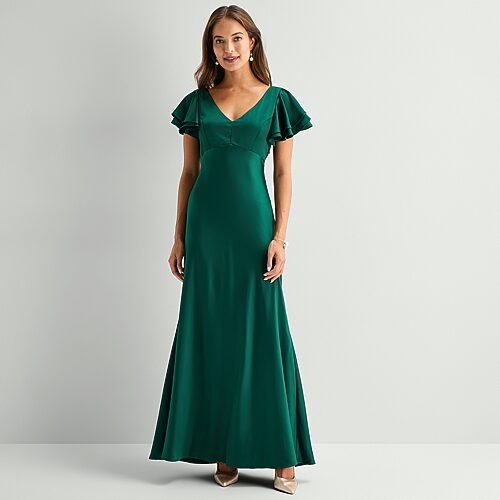 Click here for Melonie T Womens V Neck Short Sleeve Flutter Eveni... prices