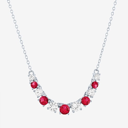 Click here for Womens Lab Created Gemstone Sterling Silver Collar... prices