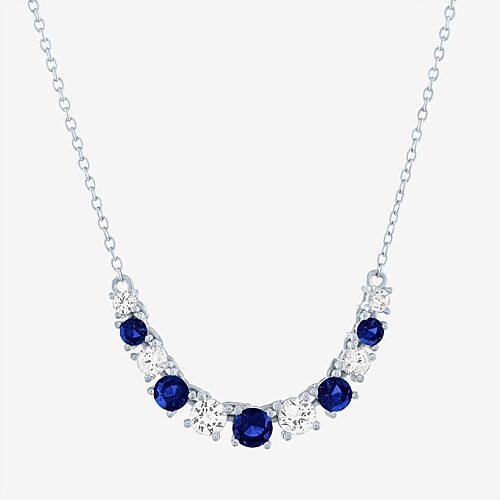 Click here for Womens Lab Created Gemstone Sterling Silver Collar... prices