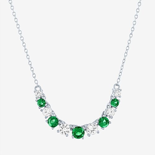 Click here for Womens Lab Created Gemstone Sterling Silver Collar... prices