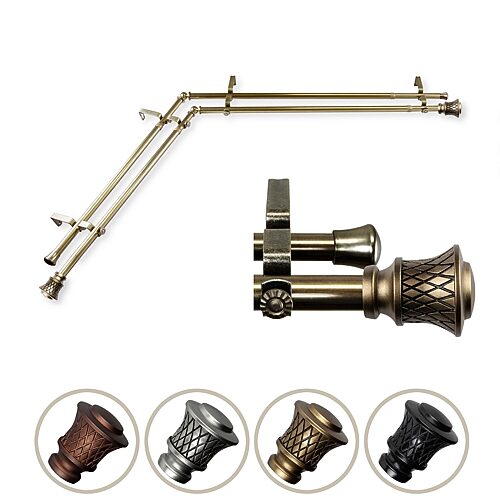 Click here for Rod Desyne Lennart Corner Double Curtain Rod  One... prices