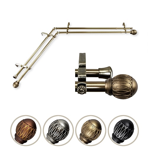 Click here for Rod Desyne Tyoma Corner Double Curtain Rod  One Si... prices