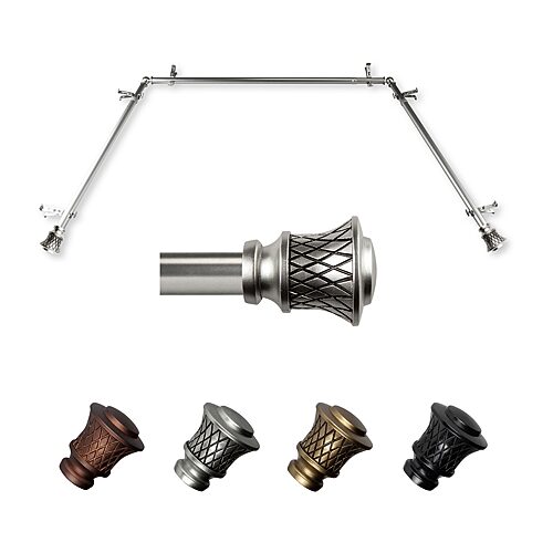 Click here for Rod Desyne Lennart Bay Window Rod  One Size  Silve... prices