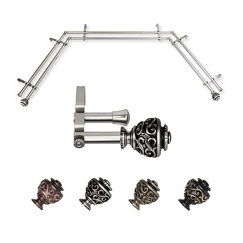 Click here for Rod Desyne Eleanor Double Bay Window Rod  One Size... prices