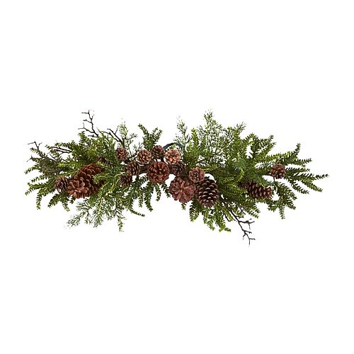 Click here for Nearly Natural 28in Teardrop Indoor Christmas Swag... prices