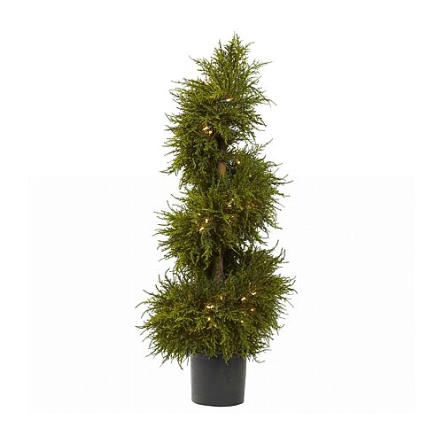 Click here for Nearly Natural 43in Cedar Spiral Lit Topiary Chris... prices