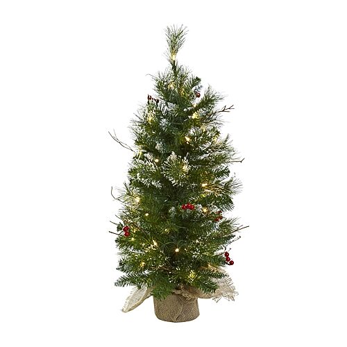 Click here for Nearly Natural 3 Foot With Berries Pre-Lit Christm... prices