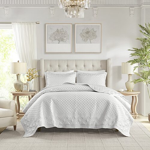 Closeout! Croscill Versailles 3-Pc. Quilt Set  King - Gray