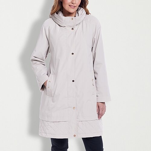 Click here for Gallery Womens Midweight Raincoat  Small  Beige prices