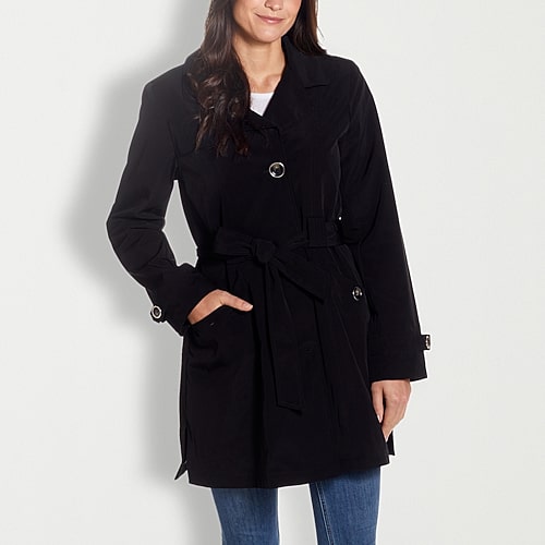Click here for Gallery Womens Belted Midweight Coat  Large  Black prices