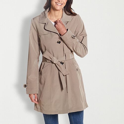 Click here for Gallery Womens Belted Midweight Coat  Large  Brown prices