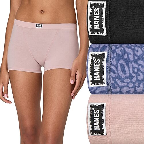 Click here for Hanes Womens Average + Full Figure 3 Pack Boxer Br... prices