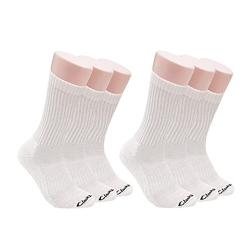 Click here for Clarks Mens 6 Pair Crew Socks  10-13  White prices
