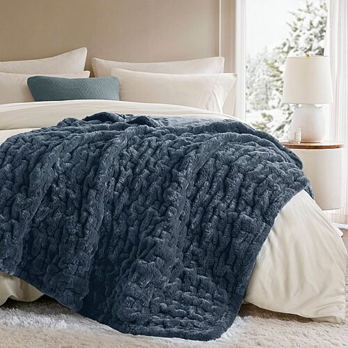 Click here for Madison Park Ruched Reversible Faux-Fur Throw  50... prices