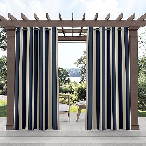 Click here for Exclusive Home Curtains Canopy Stripe Grommet Top... prices