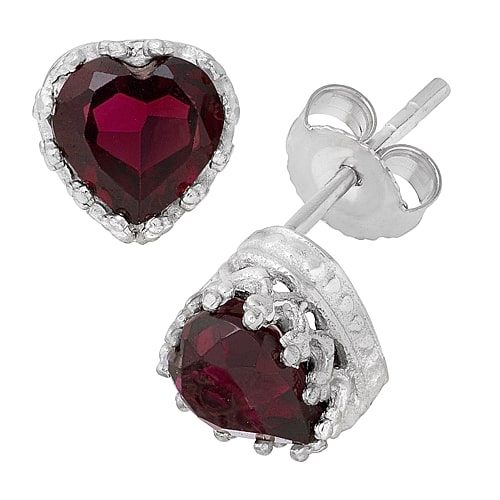 Click here for Genuine Garnet Sterling Silver Earrings  One Size... prices