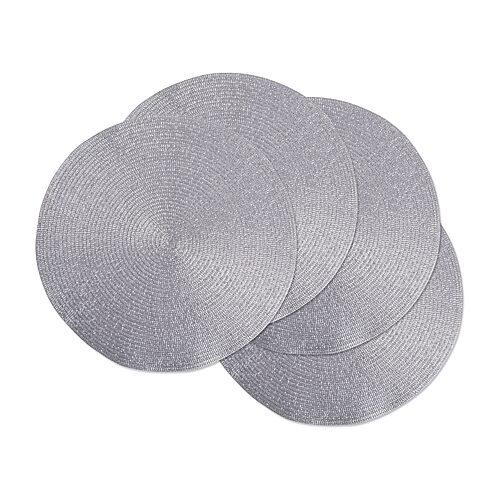 Click here for Metallic Round Woven Placemat  Set of 4 - Silver prices