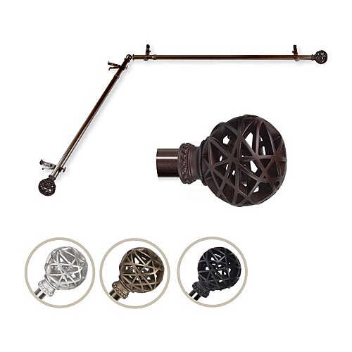 Click here for Rod Desyne Leannette Corner 3/4 IN Adjustable Curt... prices