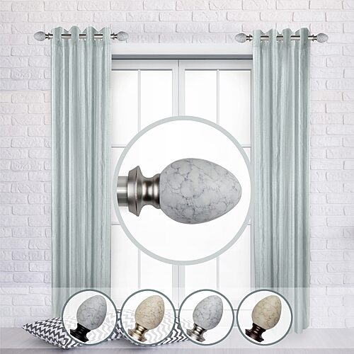 Rod Desyne (Set Of 2) Ovate 1 IN Adjustable Side Curtain Rod  One Size  Silver