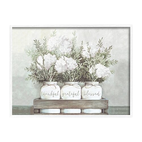 24X30 Pristine Hydrangea Print  One Size  Gray