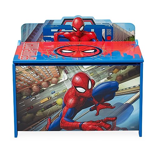 Marvel Spider-Man Deluxe Wooden Toy Box  One Size  Blue
