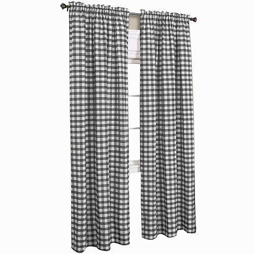 Achim Buffalo Check Window Panel  42 x 84 - Black