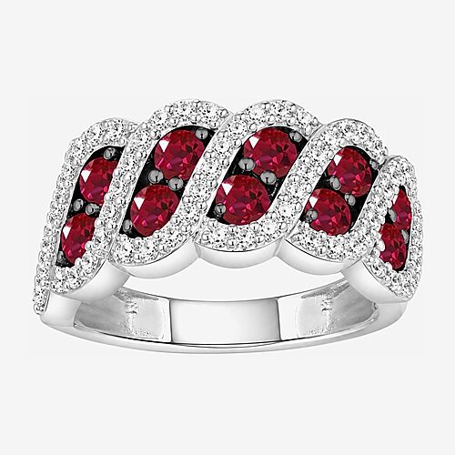 Click here for Womens 3MM Lab Created Red Ruby Sterling Silver Ba... prices