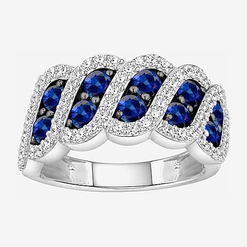 Click here for Womens 3MM Lab Created Blue Sapphire Sterling Silv... prices