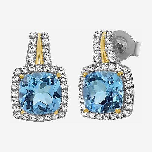 Click here for (I-J / I2-I3) Genuine Blue Topaz 10K Two Tone Gold... prices