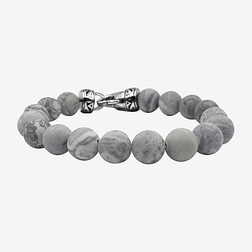 Click here for Mens Stainless Steel Beaded Bracelet  One Size  Gr... prices