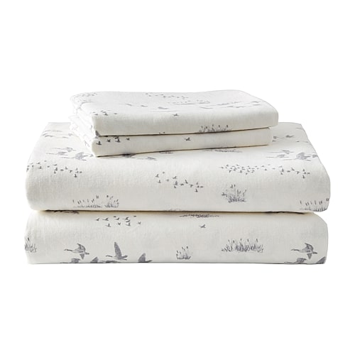 Eddie Bauer Printed Cotton Flannel 4-Pc. Sheet Set  Full - Geese Meadow