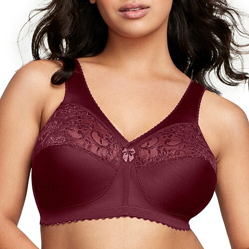 Womens Full Figure Plus Size MagicLift Original Wirefree Support Bra 1000 - Burgundy