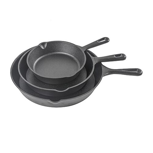 Click here for Cast Iron 3-Piece Skillet Set - Black prices