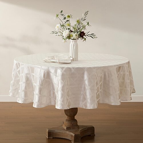 Click here for Lenox Laurel Leaf Tablecloth  One Size  Silver prices