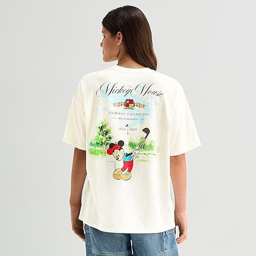Click here for Mickey Golf Tee Womens Juniors Crew Neck Short Sle... prices