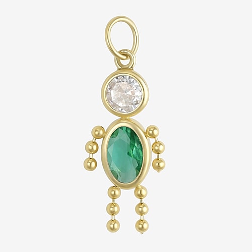 Click here for 10K Gold May Birthstone Babies Boy Charm  One Size prices