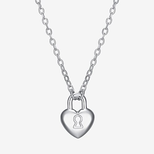 Click here for Womens Sterling Silver Heart 18 Inch Pendant Neckl... prices