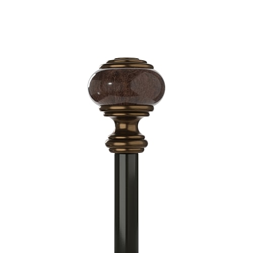 Umbra Marble Knob 1 IN Adjustable Curtain Rod  One Size  Brown