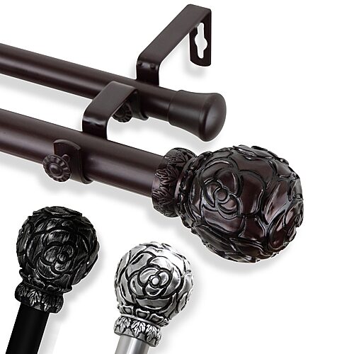 Click here for Rod Desyne Rosy Double Curtain Rod  One Size  Blac... prices